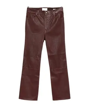 FRAME Reboot Crop Leather Trousers - Red