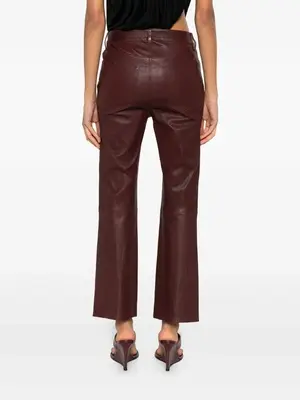FRAME Reboot Crop Leather Trousers - Red