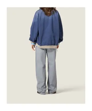 Miu Miu Garment-dyed Twill Pants - Gray
