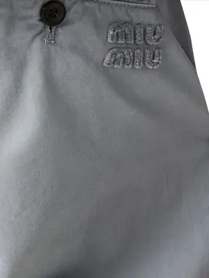 Miu Miu Garment-dyed Twill Pants - Gray