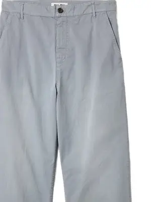 Miu Miu Garment-dyed Twill Pants - Gray