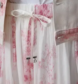 Dior Mid-length Flared Skirt With Toile De Jouy Floral Garden Motif