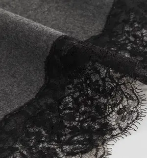 Dior Mid-length Wool-cashmere Flannel Skirt With Lace Hem