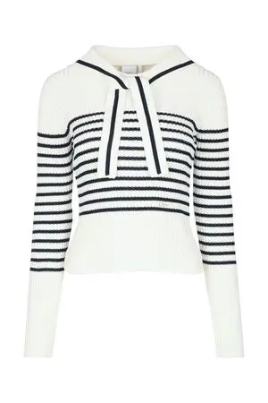 Dior Sailor Collar Striped Knit Sweater