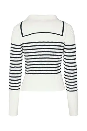 Dior Sailor Collar Striped Knit Sweater