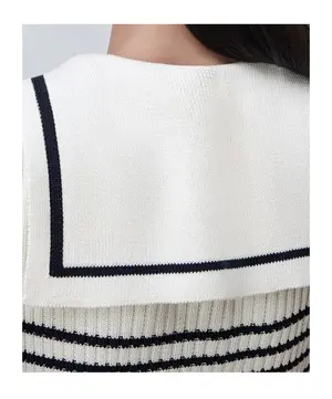 Dior Sailor Collar Striped Knit Sweater
