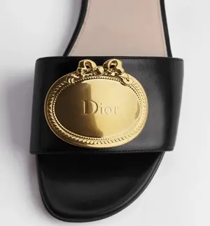 Dior Medaillon Buckle Slide Sandals