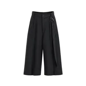 MUTE BY JL Cropped Wide Leg Pants With Belt