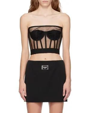 Dolce & Gabbana Cropped Boned Bodice Tank Top
