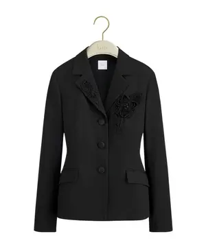 Dior Embroidered Bar Jacket - Black