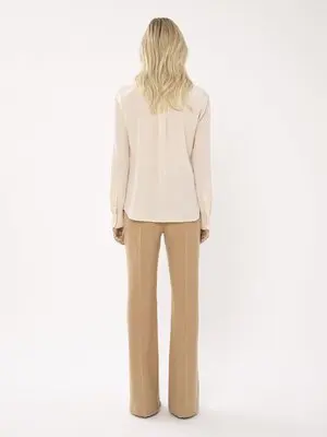 Chloé Wide-legged Wool Trousers - Nude