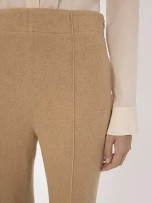Chloé Wide-legged Wool Trousers - Nude