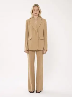 Chloé Wide-legged Wool Trousers - Nude