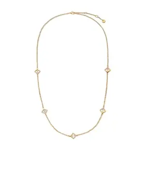 Fendi Ff Crystal Pendant Necklace - Golden