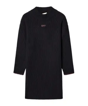 Off-White Off Stamp Ribbed Knit Dress