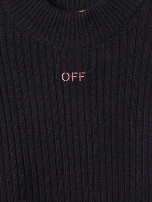Off-White Off Stamp Ribbed Knit Dress