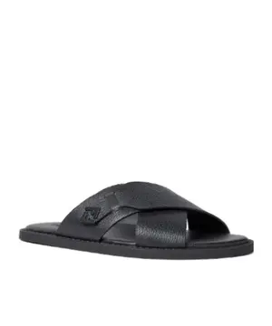 Fendi Squared Ff Leather Slides
