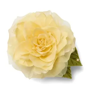 HELENA SIMON Large Rose Floral Brooch - Yellow