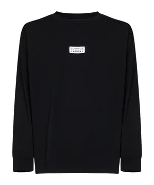 MAISON MARGIELA Long Sleeve Crewneck Sweatshirt With Logo Patch