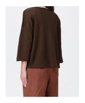 ROBERTO COLLINA Boat Neck Three-quarter Sleeve Knitwear