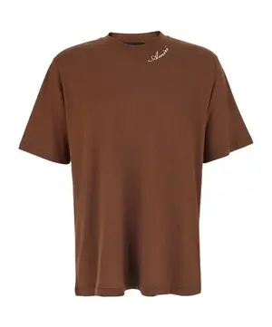 Amiri Script Logo Cotton T-shirt - Brown