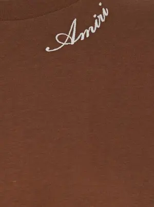 Amiri Script Logo Cotton T-shirt - Brown