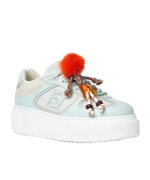 Fendi Match Platform Low-top Sneakers - Light Blue