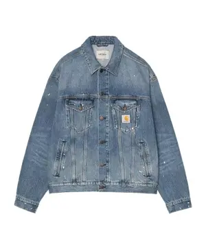 Carhartt Work In Progress Helston Paint-splatter Denim Jacket - Blue