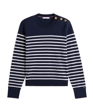 Tommy Hilfiger Striped Button Detail Sweater