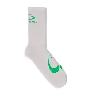 Balenciaga Loop Sports Icon Socks - Gray/green