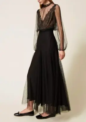 TWINSET Long Plumetis Tulle Skirt