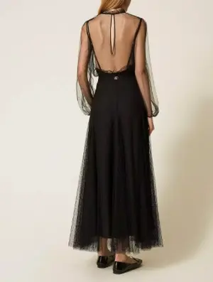 TWINSET Long Plumetis Tulle Skirt