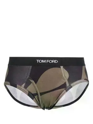 TOM FORD Logo Waistband Briefs - Black