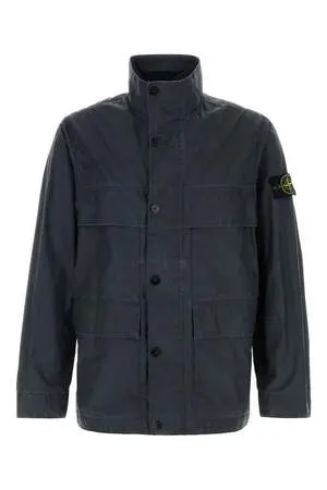 Stone Island Navy Polyester Blend Jacket - Blue