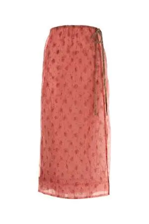 GANNI Printed Organza And Stretch Cotton Skirt - Multicolor