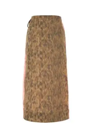 GANNI Printed Organza And Stretch Cotton Skirt
