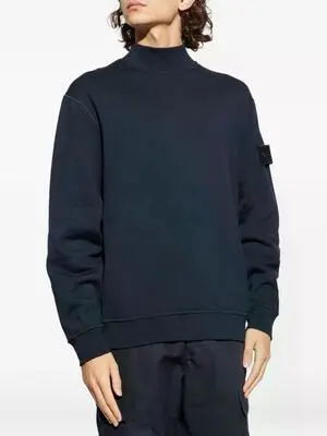 Stone Island Logo Patch Stand-up Collar Sweater