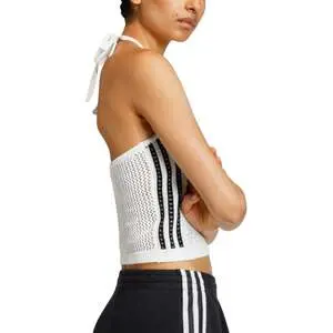 Adidas Crochet Halter Top - White