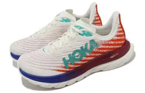 Hoka One One Mach 5 Wide Athletic Sneakers - White/fire Red