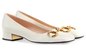 Gucci Ballet Flats With Horsebit Detail - White