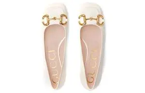 Gucci Ballet Flats With Horsebit Detail - White