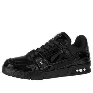 LOUIS VUITTON Trainer Patent Leather Sneakers - Black