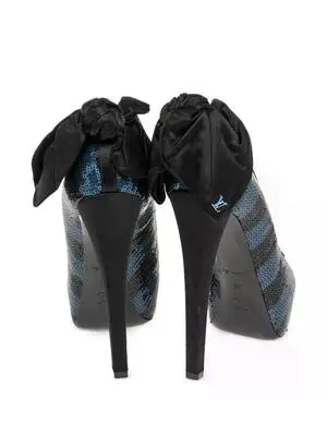 LOUIS VUITTON Sequin Bow Platform Pumps