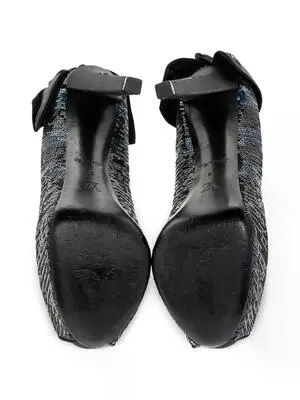 LOUIS VUITTON Sequin Bow Platform Pumps