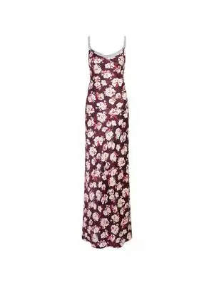 Rabanne Floral Patterned Chain-link Maxi Dress - Red