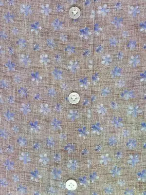 BORRIELLO NAPOLI Floral-print Spread-collar Shirt - Brown
