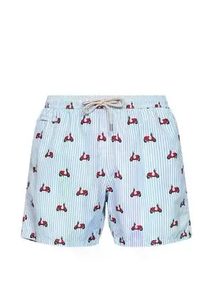 MC2 SAINT BARTH Printed Swim Shorts - Blue