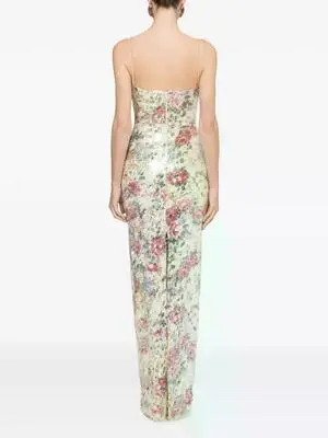 NISSA Floral Appliqué Maxi Dress