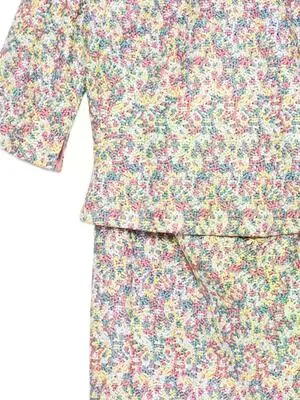 Versace Floral Embroidered Skirt Set
