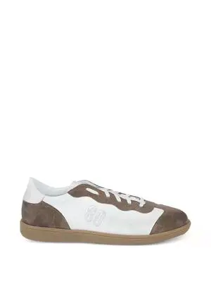 BE980 Harvard 4 Suede-panelled Embroidered Low-top Sneakers - Brown